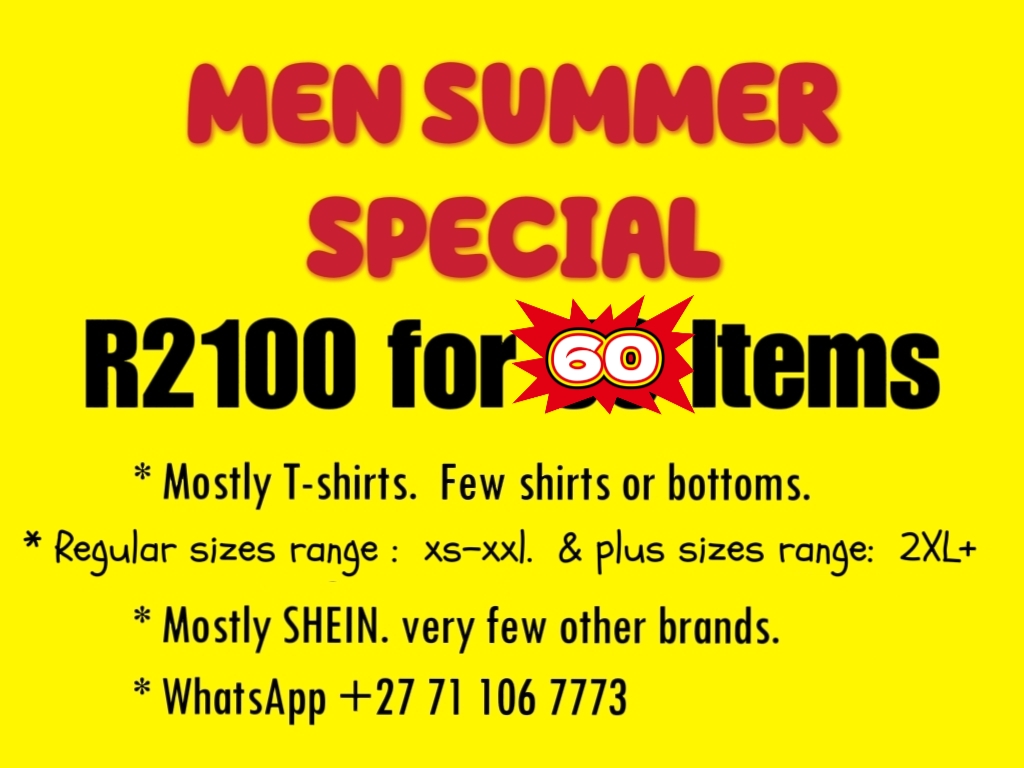 SHEIN MEN T-SHIRTS BALES 60PCS - Katherine Wholesale SA