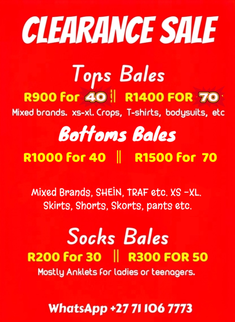 small sizes bottoms bales - Katherine Wholesale SA