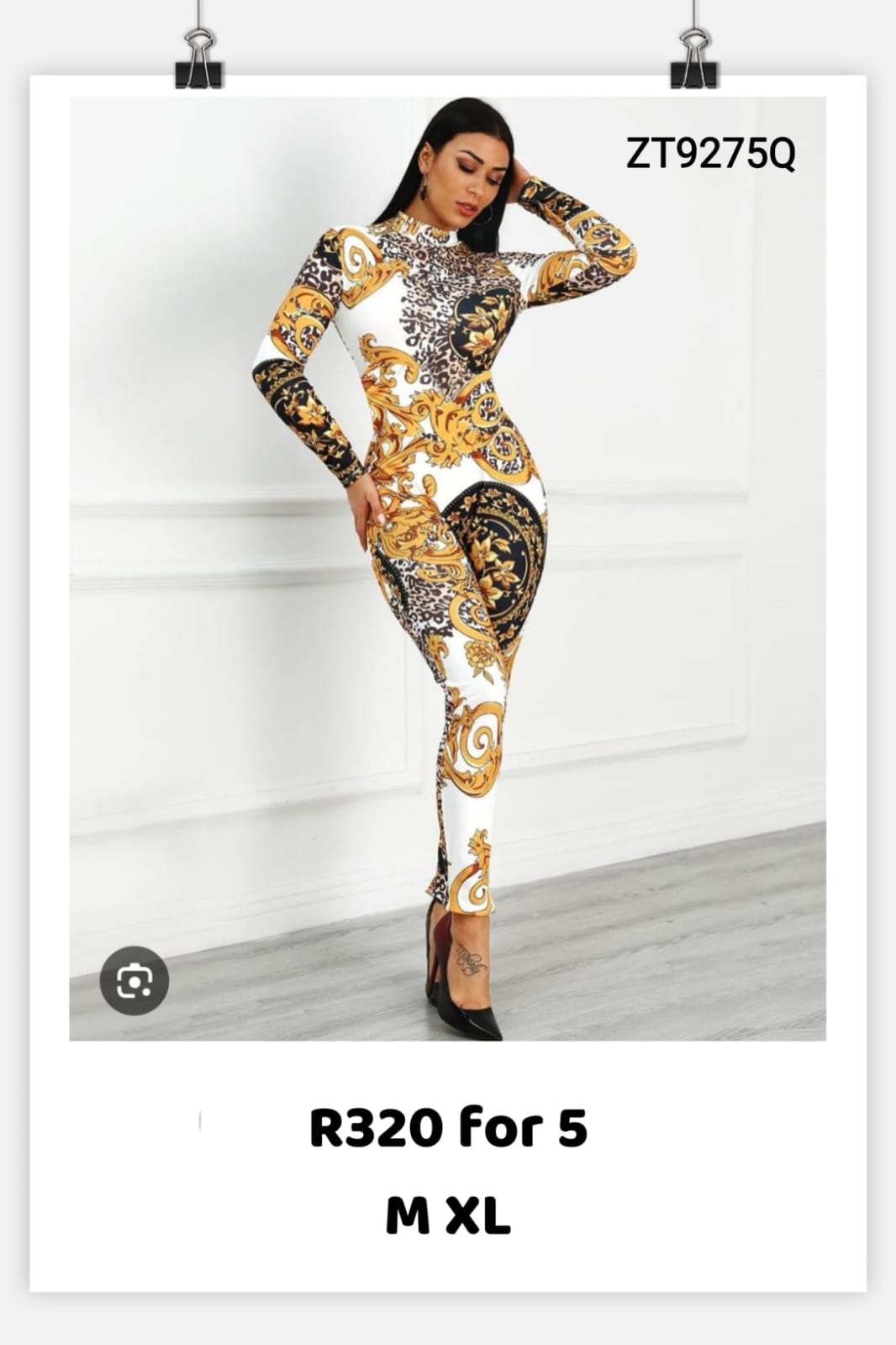 Women's Long-Sleeve Full-Body Printed Jumpsuit - Katherine Wholesale SA